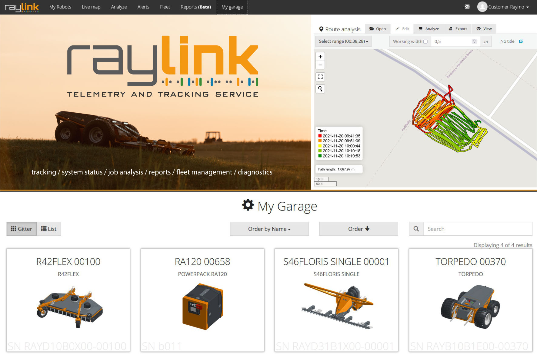 Introducing RAYLINK telemetry service - Raymo blog - commercial mower